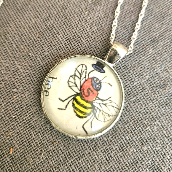 clevercanvasnleather | Jewelry | 97s Bee Art Necklace Richard Scarry ...